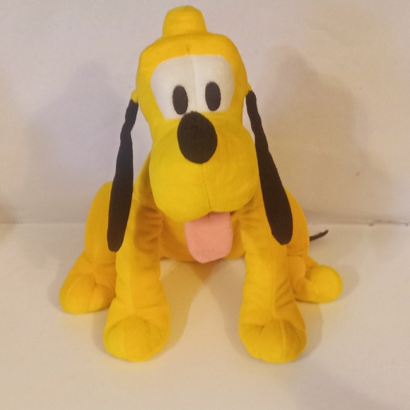 Disney | Toys | Disney Pluto Dog Plush Seated Golden Black Features ...